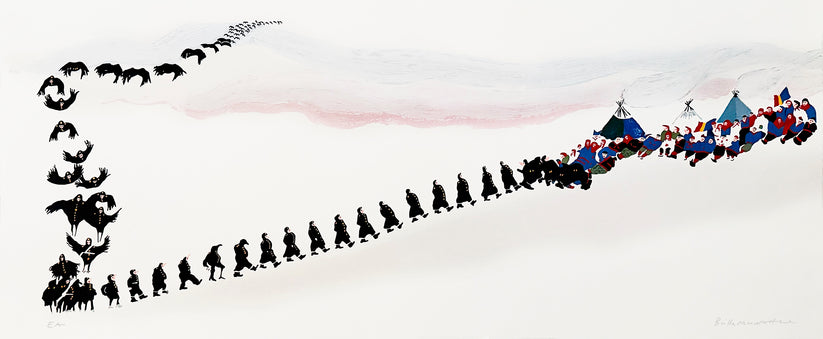 Britta Marakatt-Labba - Kråkorna - Serigrafi – Galleri Helle Knudsen